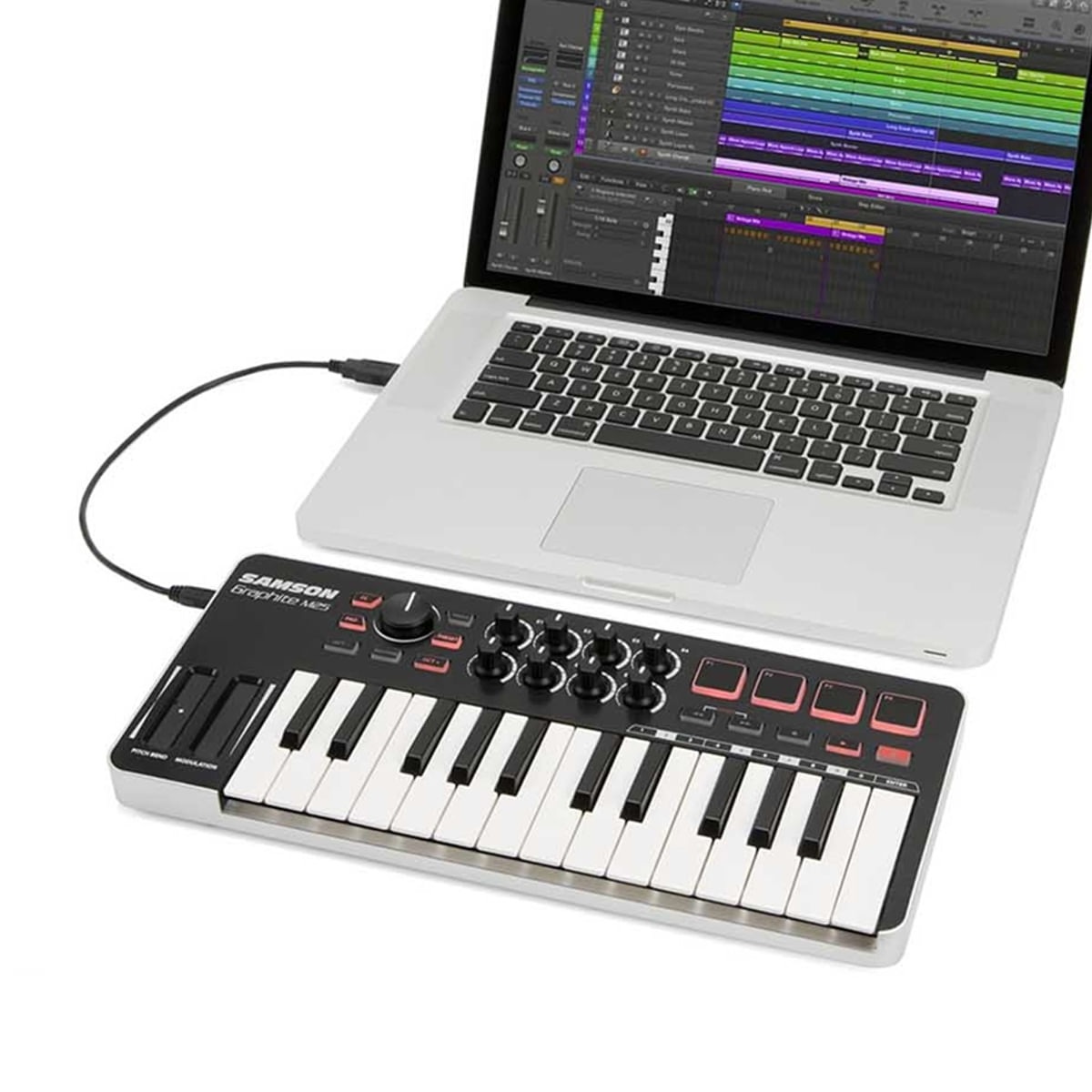 CONTROLADOR MIDI SAMSON MOD GRAPHITE M25 MINI KEY